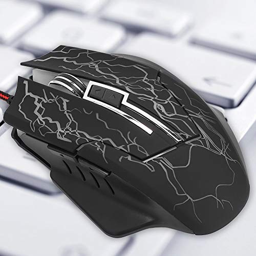 Laptop Gaming Mouse, Gojiny Portable Wired Mouse 6-Butto Wired Mice for Office Drawing Game Players Computer Accessory