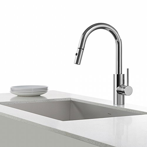 Kraus KPF-2620CH Oletto Single Lever Pull Down Kitchen Faucet, 16 Inch, Chrome (Pack of 4)