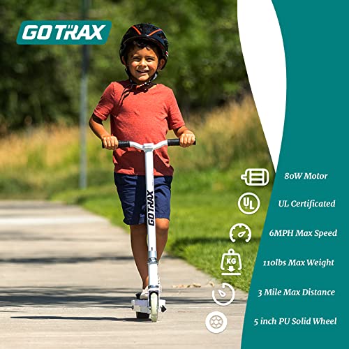 Gotrax Scout Electric Scooter for Kids Ages 4-7, Max 3 Miles Range and 6Mph Speed, 5" Flash Front Wheel and Unique Pedal Light, UL2272 Certified Aprroved Electric Kick Scooter for Boys Girls Blue