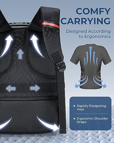 BAGSMART Slim Business Laptop Backpack with USB Charging, Anti-Theft, Water-Resistant - Fits 15.6-Inch Notebook