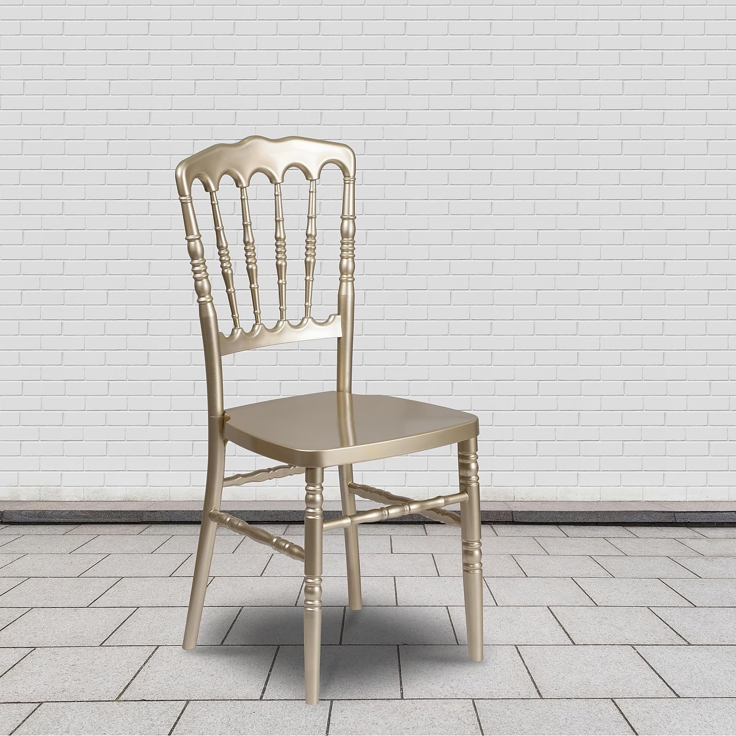 Flash Furniture 2 Pack HERCULES Series Gold Resin Stacking Napoleon Chair