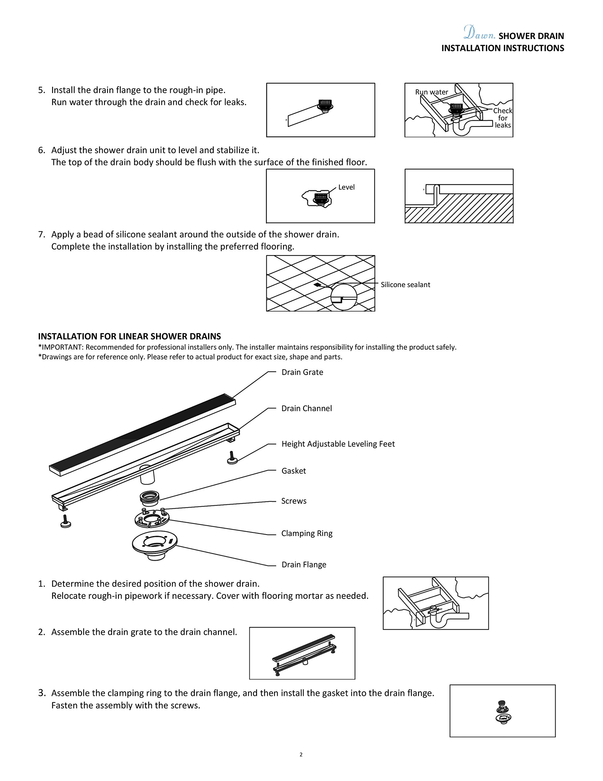 Dawn LAN320304 Amazon River Series Linear Shower Drain, 32-Inch