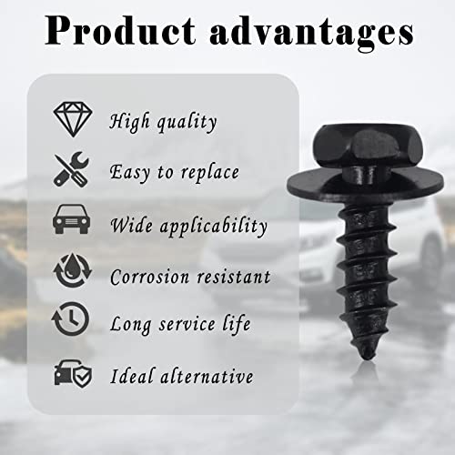 Gistilli 10pcs Front Fender Liner Bolts Bumper Cover Splash Shield Mud Guard Screws Compatible with Lexus Toyota Camry Corolla Highlander RAV4 9015960498