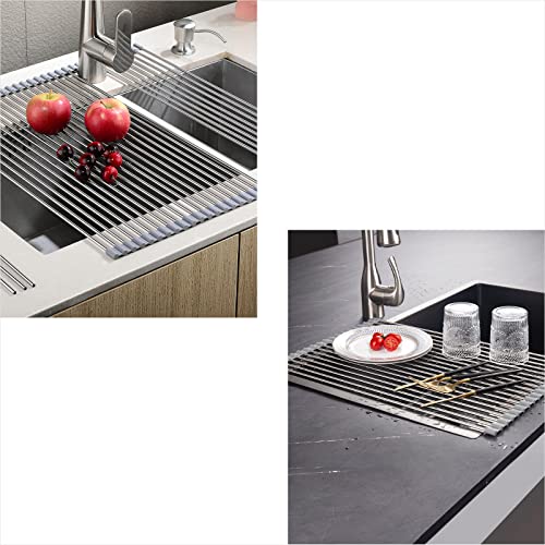 EMBATHER Roll Up Dish Drying Rack Over The Sink, Dish Drying Rack for Kitchen Counter