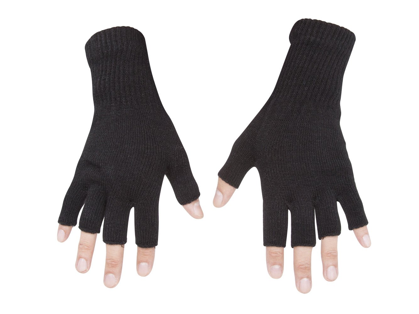 Gravity Threads Unisex Warm Half Finger Stretchy Knit Fingerless Gloves, Kelly Green