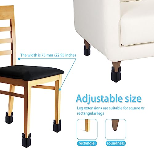 KELEAPEKER 4pcs Furniture Risers,Desk Risers for Desk Legs,Adjustable,with Screw Clamp,for Lifting The Bed, Sofa, Table, Desk, Cabinet and Bookshelf