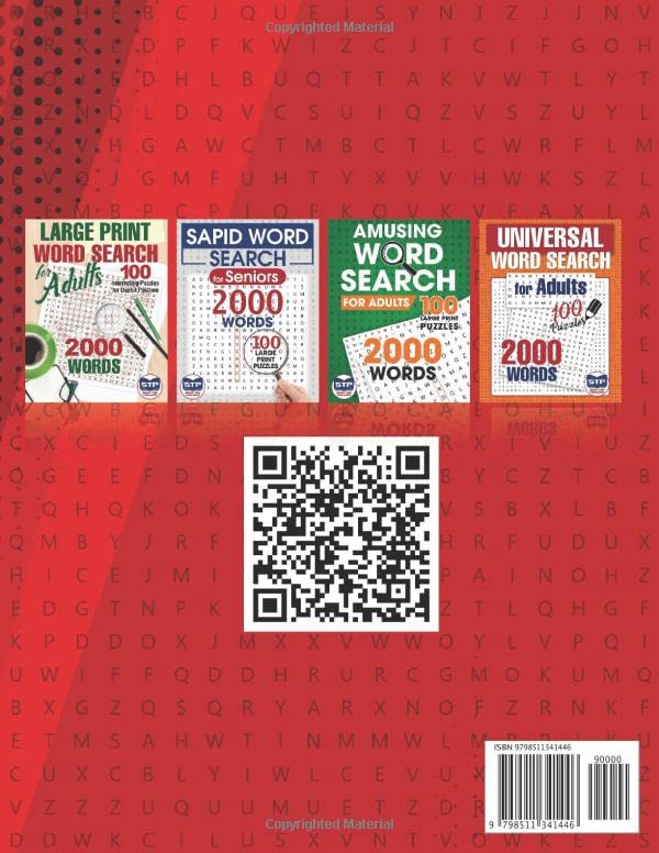 Large Print 8 000 Words Word Search Puzzle Book for Adults: Over 400+ Puzzles. Big Large Set 4 in 1.