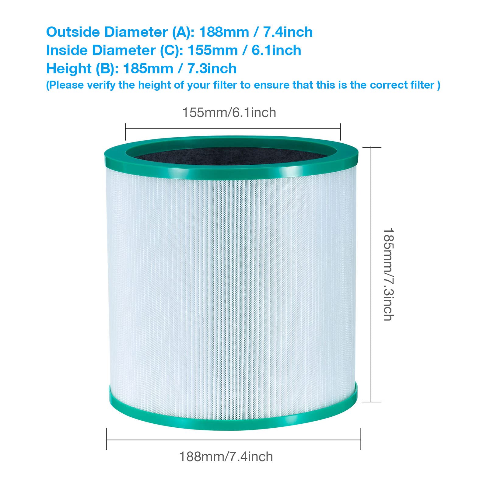 Housmile LV-H132 True HEPA and Activated Carbon Filters Set 3-in-1 Nylon Pre-Filter Compatible With Levoit LV-H132, LV-H132-RF - Pack of 2