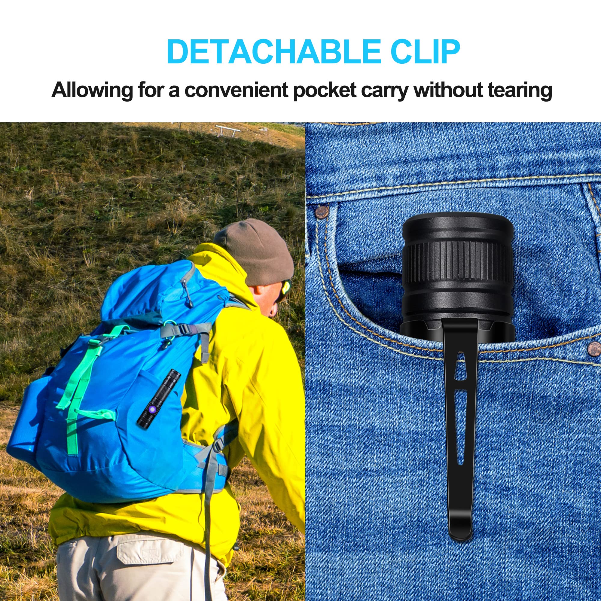 DARKBEAM USB Rechargeable LED Flashlight [2 Pack] T002 Super Bright XHP50 3000 Lumen Flash Light Lights Tactical Handheld Zoomable for Hiking, Biking, Outdoor Activity Patrol, Home, Emergency