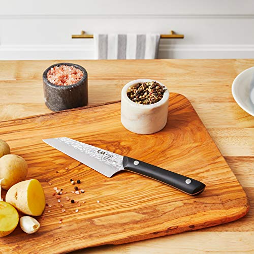 Kai PRO 5" Asian Multi Prep Knife, Hand Sharpened Japanese Boning, Trimming and Utility Knife, Japanese AUS6M Stainless Steel Blade, Full-Tang POM Handle, NSF Certified