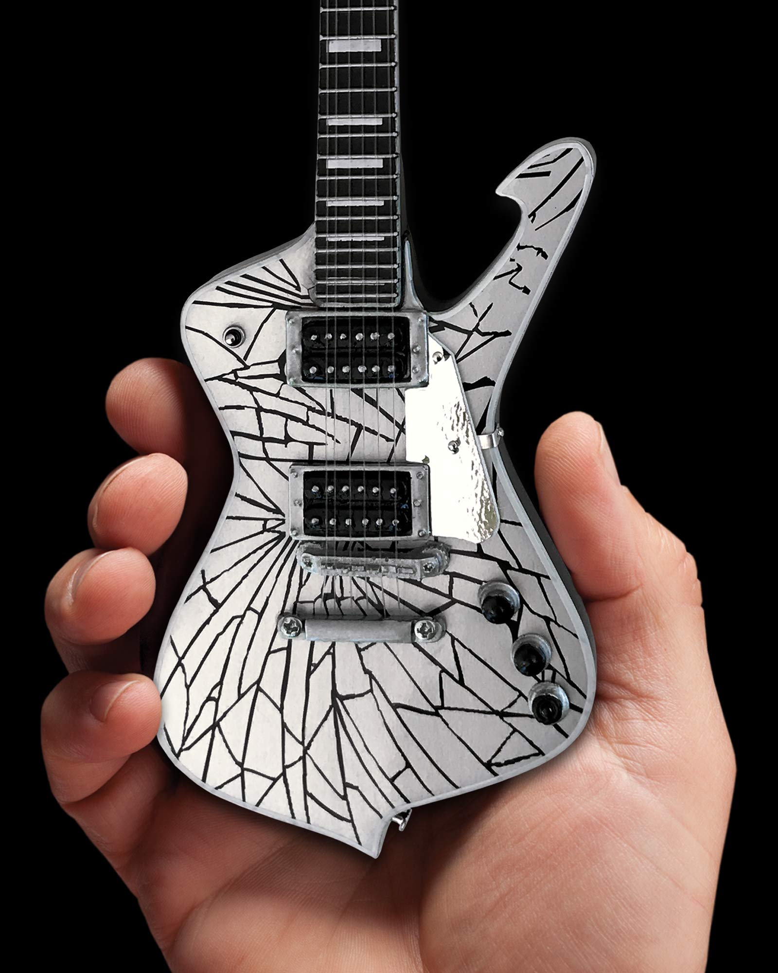 Fan Merch KISS Paul Stanley Replica Cracked Mirror Iceman Miniature Guitar Model Officially Licensed