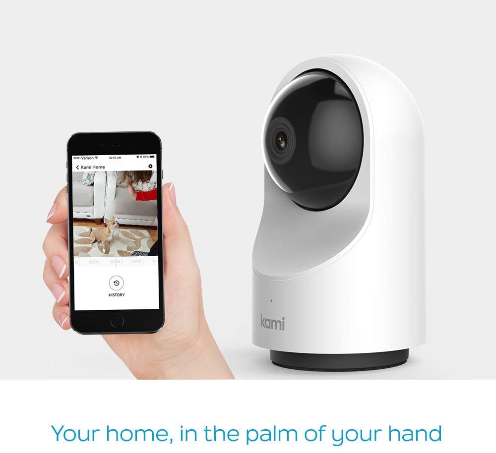 Kami Home Security Camera System 1080P HD Indoor Smart Cam, Motion-Activated with 2.4G/5G Dual-Band Wi-Fi, YI Home APP - Compatible with Alexa and Google Assistant