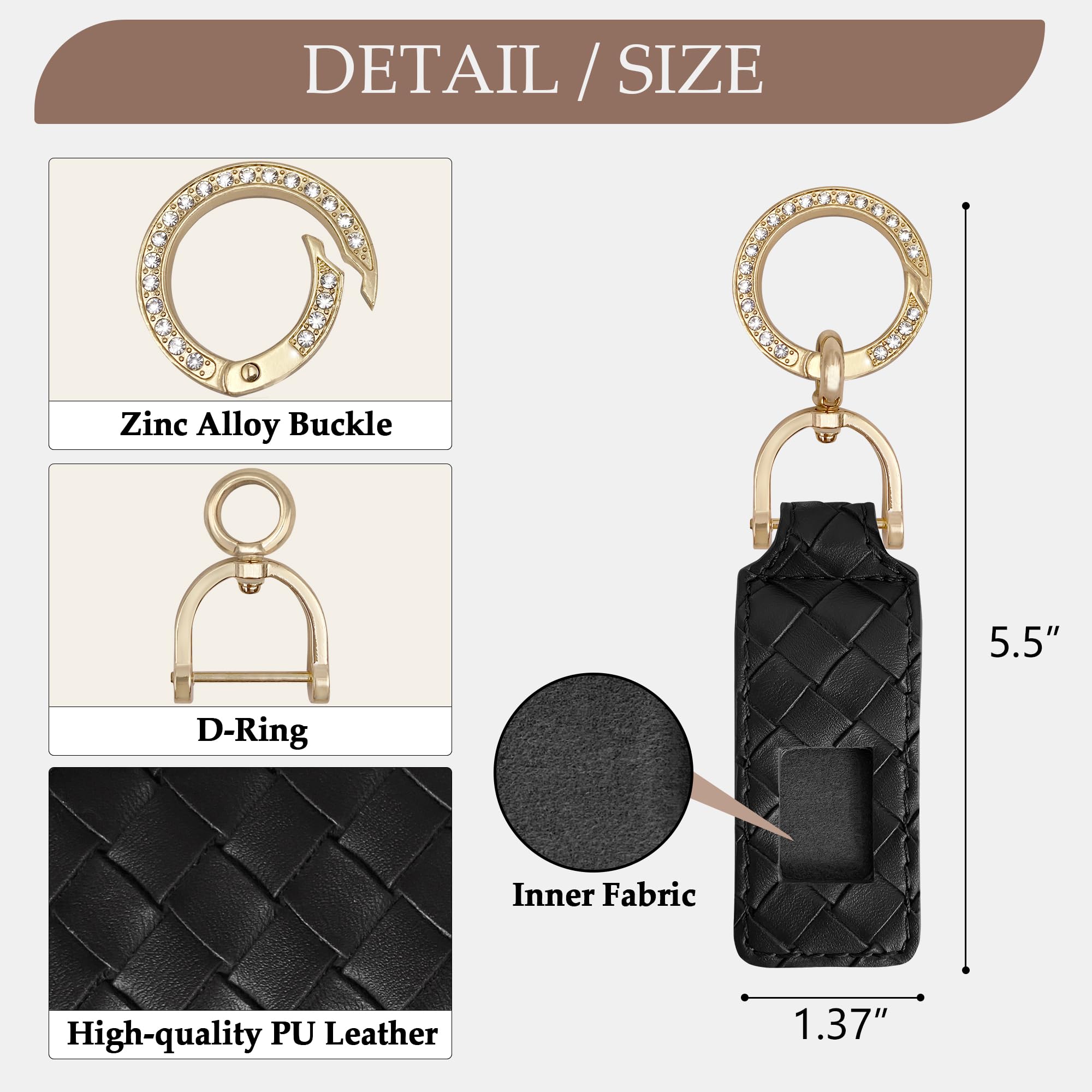 BAIYOUDA Hat Clip for Travel on Bag Backpack Luggage Fashion PU Leather Non-Magnetic Elastic Hat Holder Sun Hat Accessories (Black)