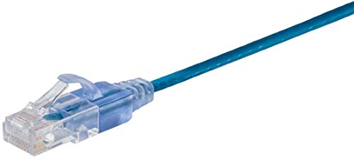 Monoprice - 115154 SlimRun Cat6A Ethernet Patch Cable - Snagless RJ45 UTP Pure Bare Copper Wire 10G 30AWG 3ft Blue 10-Pack