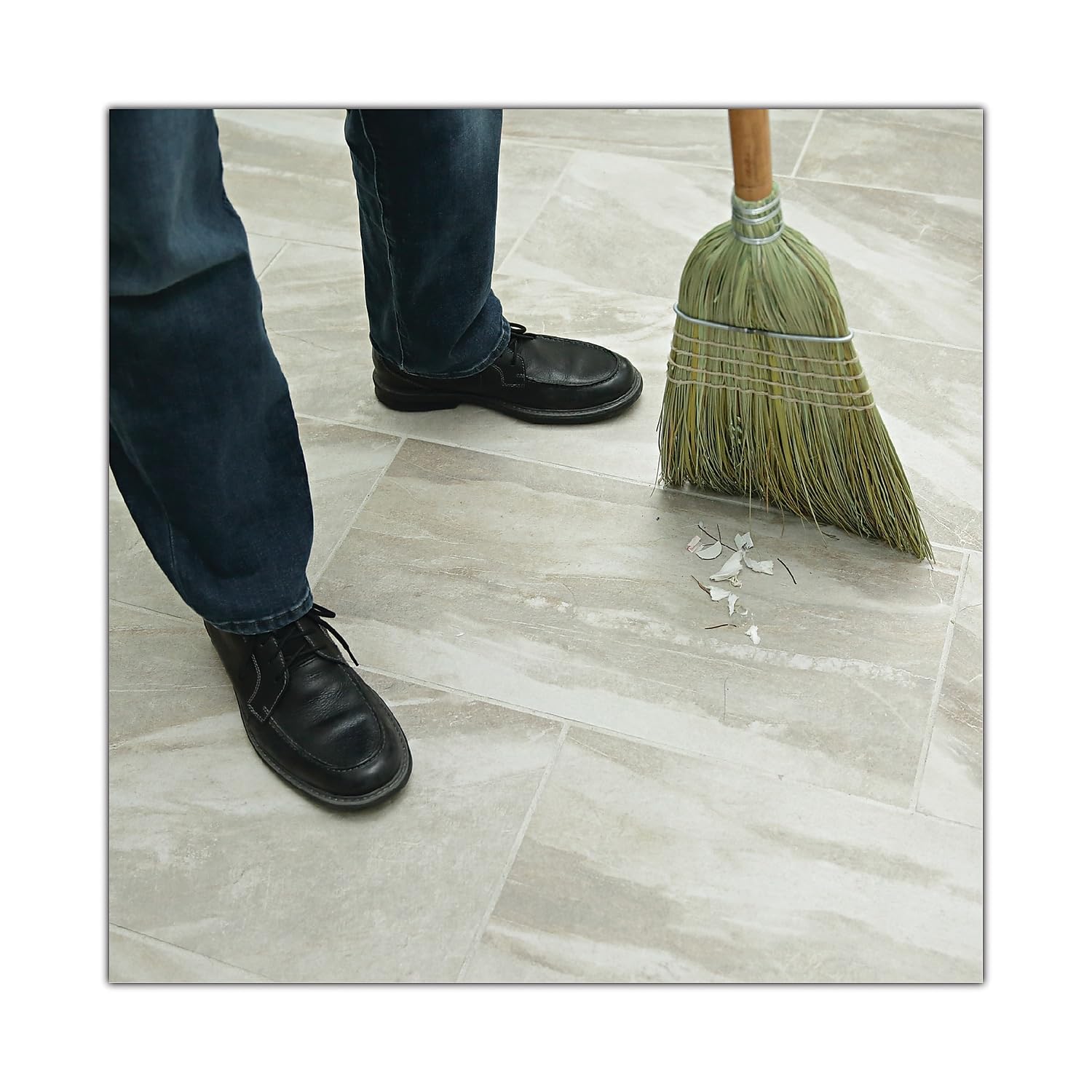 Boardwalk 932YCT Warehouse Broom Corn Fiber Bristles 42-Inch Wood Handle Natural 12/Carton