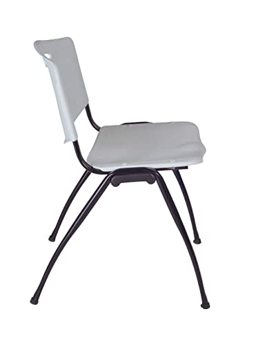 Kee 36" Square Breakroom Table- Maple/ Black & 4 'M' Stack Chairs- Grey