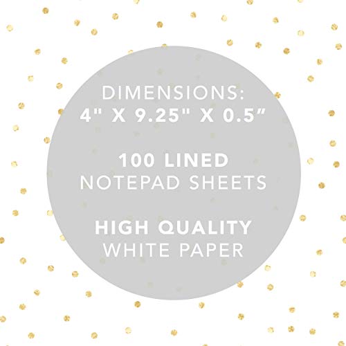 Graphique Magnetic Notepad - Gold Dots Grocery and Shopping List - Fun Decorative To-Do List - Perfect House Warming Gifts - 100 Tear off Sheets (4" x 9.25" x .5")