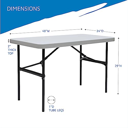 Iceberg IndestrucTable Commercial Folding Table, Indoor or Outdoor, Platinum, 750 lbs. Weight Capacity, 24β W x 48β L