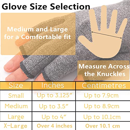 DRNAIETY 2 Pairs Arthritis Compression Gloves, for Hand Arthritis, Rheumatoid, Osteoarthritis, Carpal Tunnel Pain, Compression Gloves for Arthritis for Women & Men, Anti-Slip Glue dot Gloves for Work