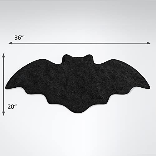 Halloween Bat Bath Mat - Rugs Bat Decor - Bats Bathroom Rug Decoration Black Gothic Gift Goth Gifts Room Decorations Spooky Witch Witchy Home Batman Cute Mats for Kitchen Bedroom Addams Family Decor