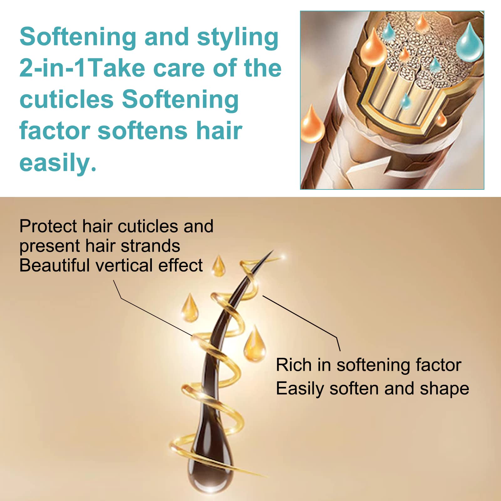 Biuhorey Protein and Silk Correcting Hair Straightening Cream, Gel for Curly Hair (1 PC)