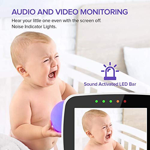 GoodBaby Baby Monitor with Remote Pan-Tilt-Zoom Camera|Keep Babies Safe with 3.5β Large Screen, Night Vision, Talk Back, Room Temperature, Lullabies, 960ft Range1