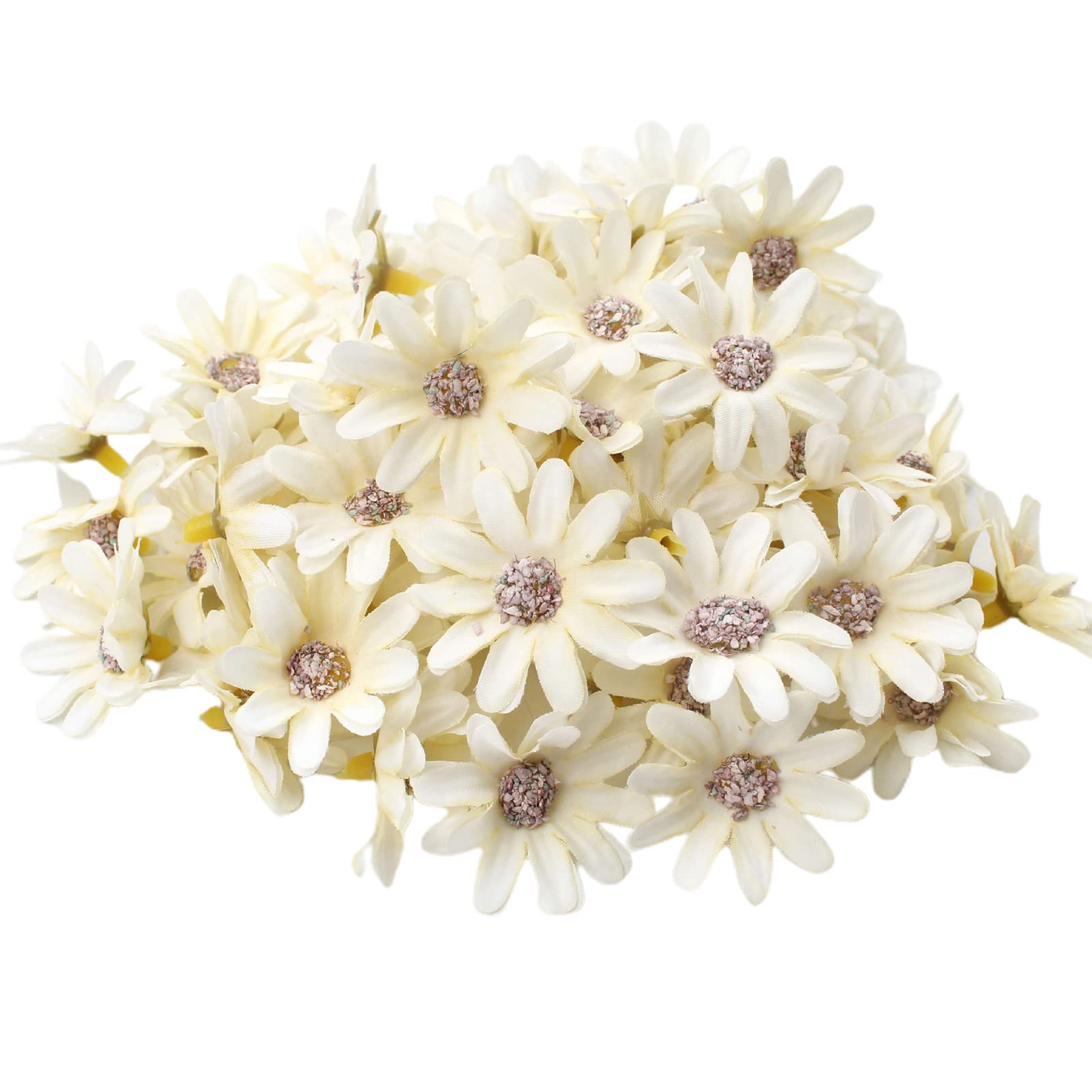 LAPUTA Home Decor 100pcs Fabric Flower Head Bulk Fadeless Artificial Flower Petal Patch Garland DIY Craft Assorted Colors for Wedding Decor Bride Party Garden Ornament Beige One Size