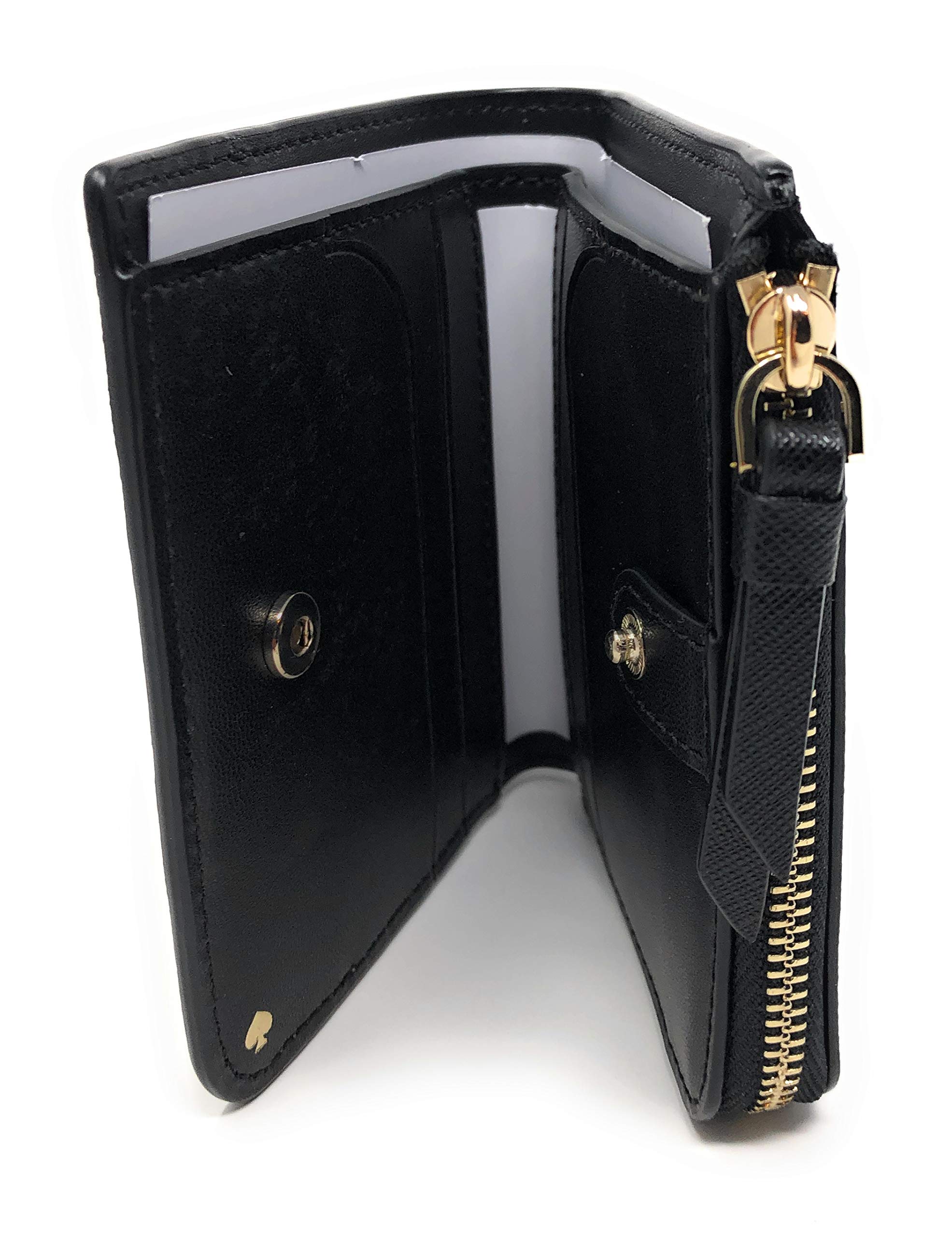 Kate Spade New York Small L-Zip Bifold Wallet Beige Black