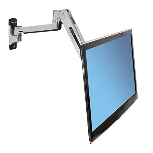 Ergotron – LX Sit-Stand Single Monitor Arm, VESA Wall Mount – for Monitors Up to 42 Inches, 7 to 25 lbs – Polished Aluminum