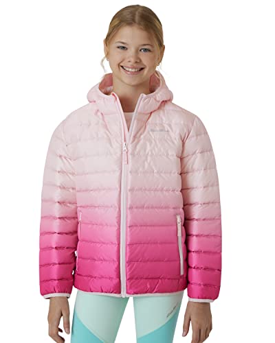 Eddie Bauer Kids' Jacket - CirrusLite Weather Resistant Down Coat for Boys and Girls - Insulated Quilted Bubble Puffer (3-20), Size 14-16, Blush