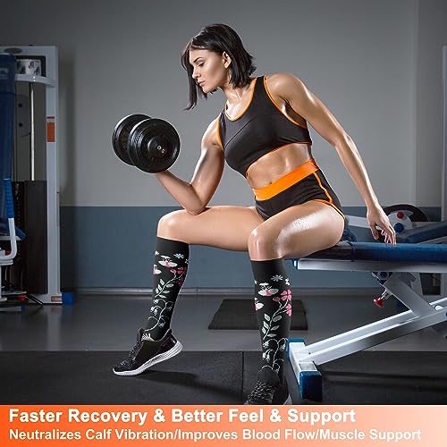 FEYHAY Copper Compression Socks (8 Pairs) 15-20 mmHg is BEST Graduated Athletic & Daily for Men & Women Running Travel