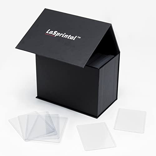 LASPRINTAL 50 Top Loaders for Cards 3" X 4" Regular 35pt & 100 Penny Sleeves, w/Magnetic Card Box – Top Loaders Baseball Card Sleeves Toploader Card Protectors K-Pop Card Sleeves