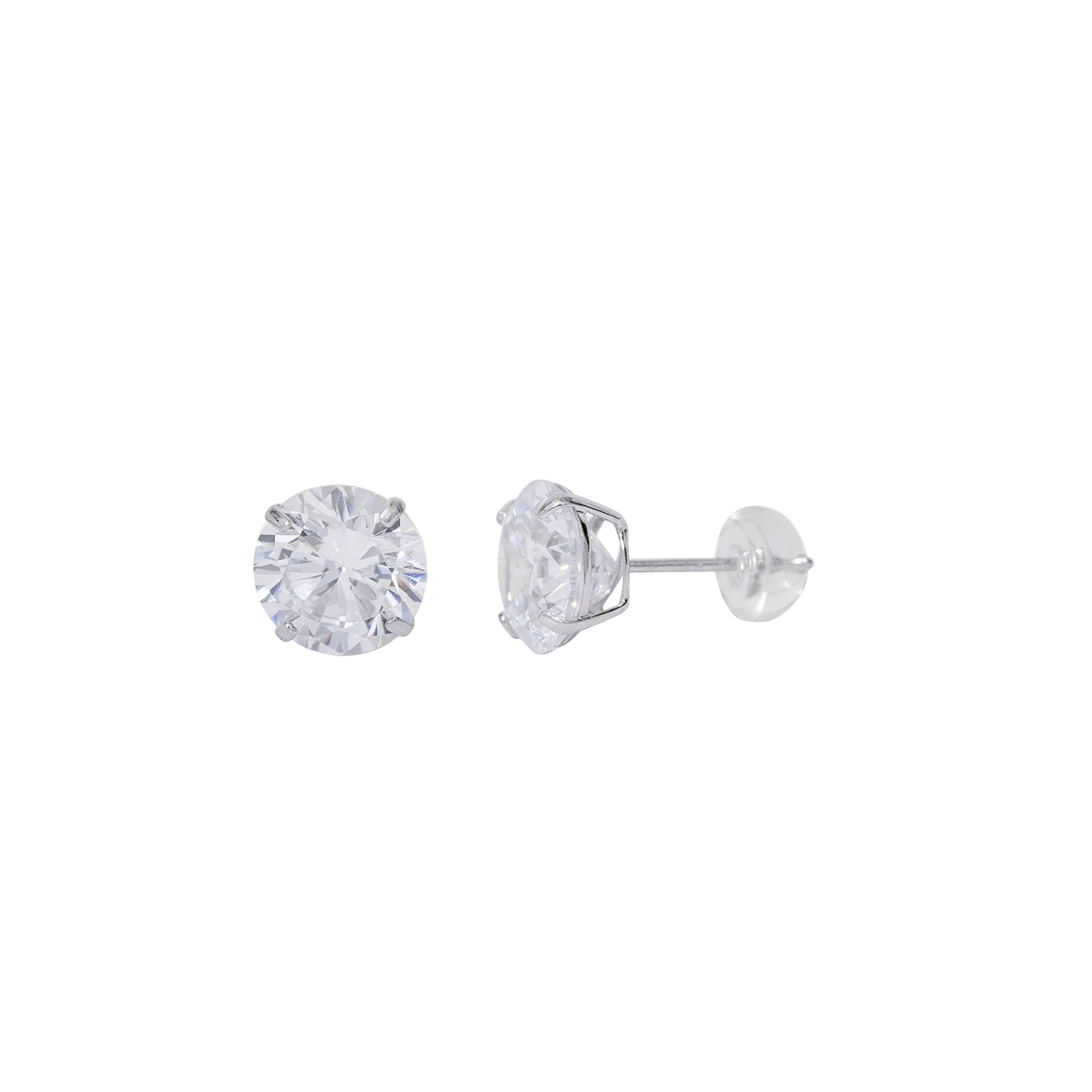 Amazon Essentials 14K Gold 2cttw Infinite Elements Cubic Zirconia Round Stud Earrings, (previously Amazon Collection)