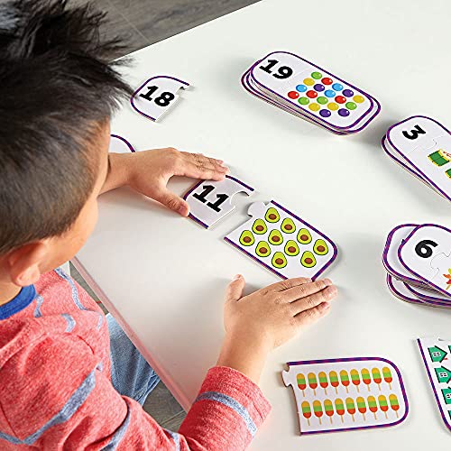 Learning Resources Counting Puzzle Cards, Kindergarten Readniness, Self Correcting Puzzles, Ages 4+Color, Multi