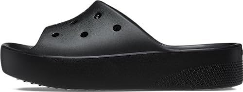 Crocs Women's Classic Slide | Platform Sandals, Black, 6