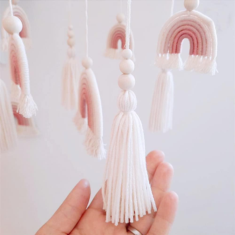 Boho Rainbow Nursery Mobile,Neutral Baby Crib Mobile,Baby Mobile for Crib,Crib Mobile for Girls,Macrame Rainbow Decor,Boho Crib Mobile Kids Room Nursery Decor