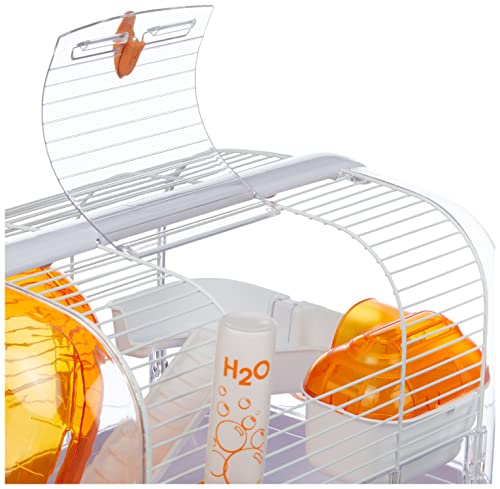 Habitrail Cristal Hamster Cage, Small Animal Habitat with Hamster Wheel, Water Bottle and Hideout,White