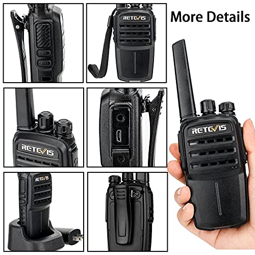 Retevis RT40B Walkie Talkies Long Range for Adults,Rechargeable 2 Way Radios with Built-in High Power Speaker, Lightweight with Emergency Alarm, Portable Two Way Radios (6Pack)