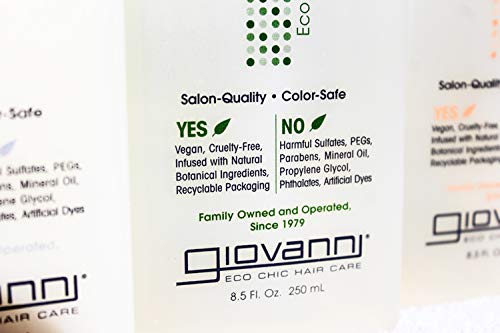 GIOVANNI Tea Tree Triple Treat Invigorating Shampoo & Conditioner Set - Cooling Peppermint, Eucalyptus, Rosemary, Helps Dry, Flaky Scalp, Salon Quality, Vegan, Cruelty Free - 8.5 oz Each