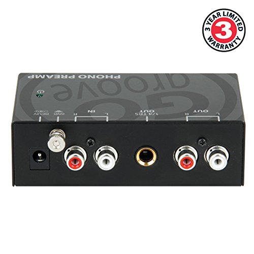 GOgroove Mini Phono Turntable Preamp Preamplifier with 12 Volt DC Adapter, RCA Input for Vinyl Record Player - Compatible with Audio Technica, Crosley, Jensen, Pioneer, 1byone and More Turntables