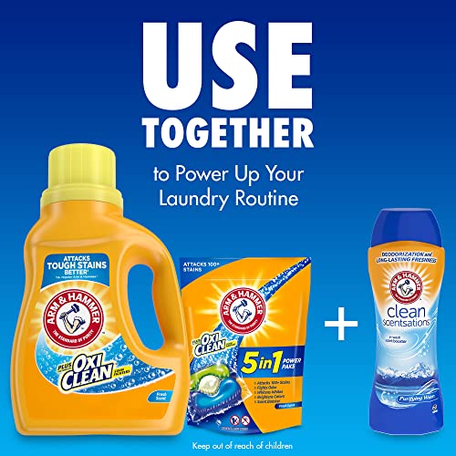Arm & Hammer Plus OxiClean Clean Meadow, 75 Loads Liquid Laundry Detergent, 118.1 Fl oz