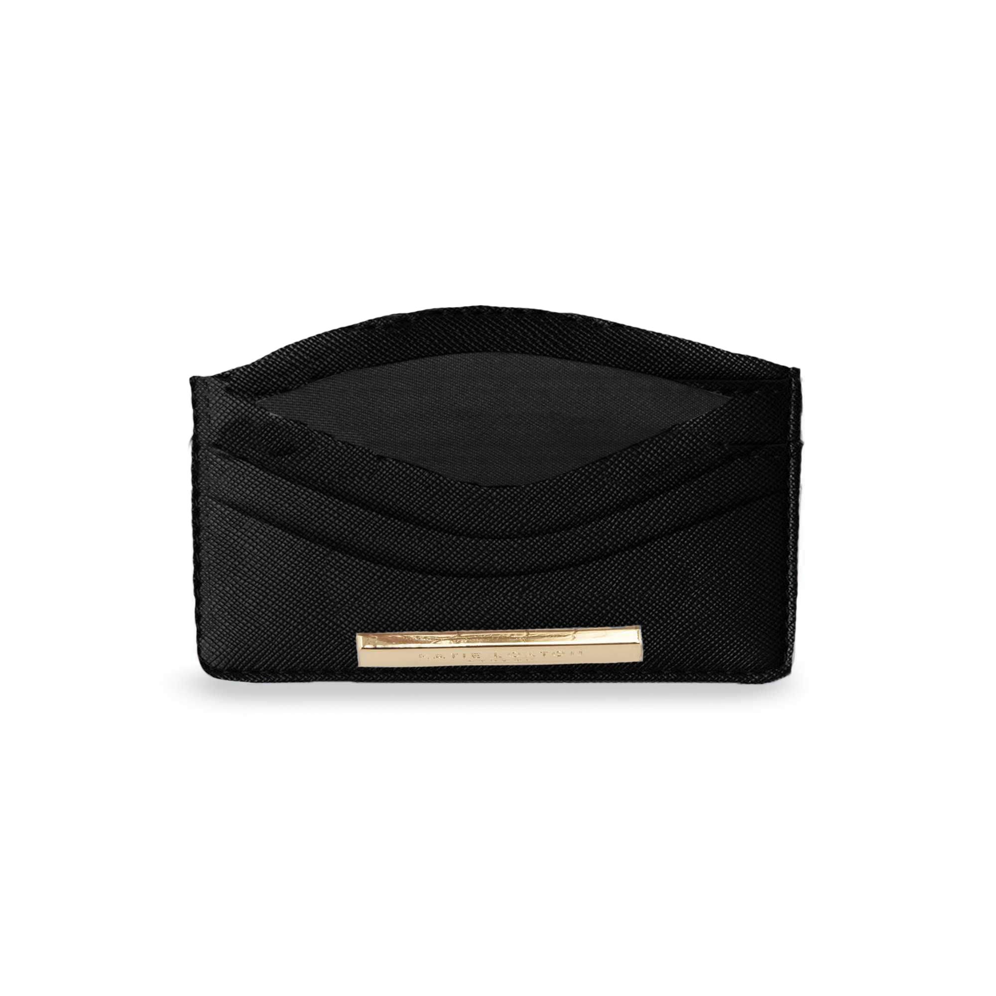 KATIE LOXTON Mega Bucks on Black Womens Small Vegan Leather Card Holder Wallet