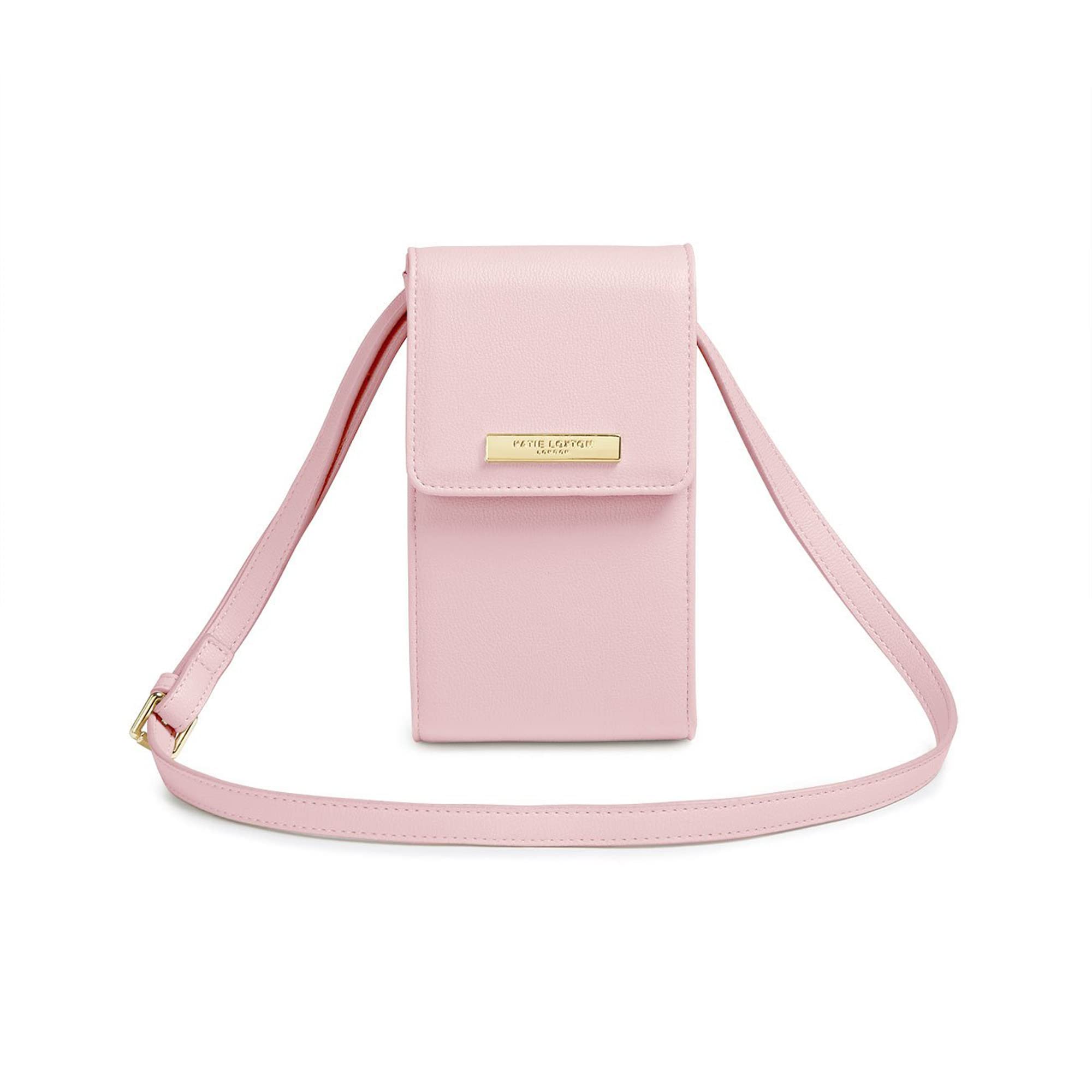 KATIE LOXTON Taylor Womens Soft Pebble Vegan Leather Adjustable Strap Crossbody Travel Bag Pale Pink