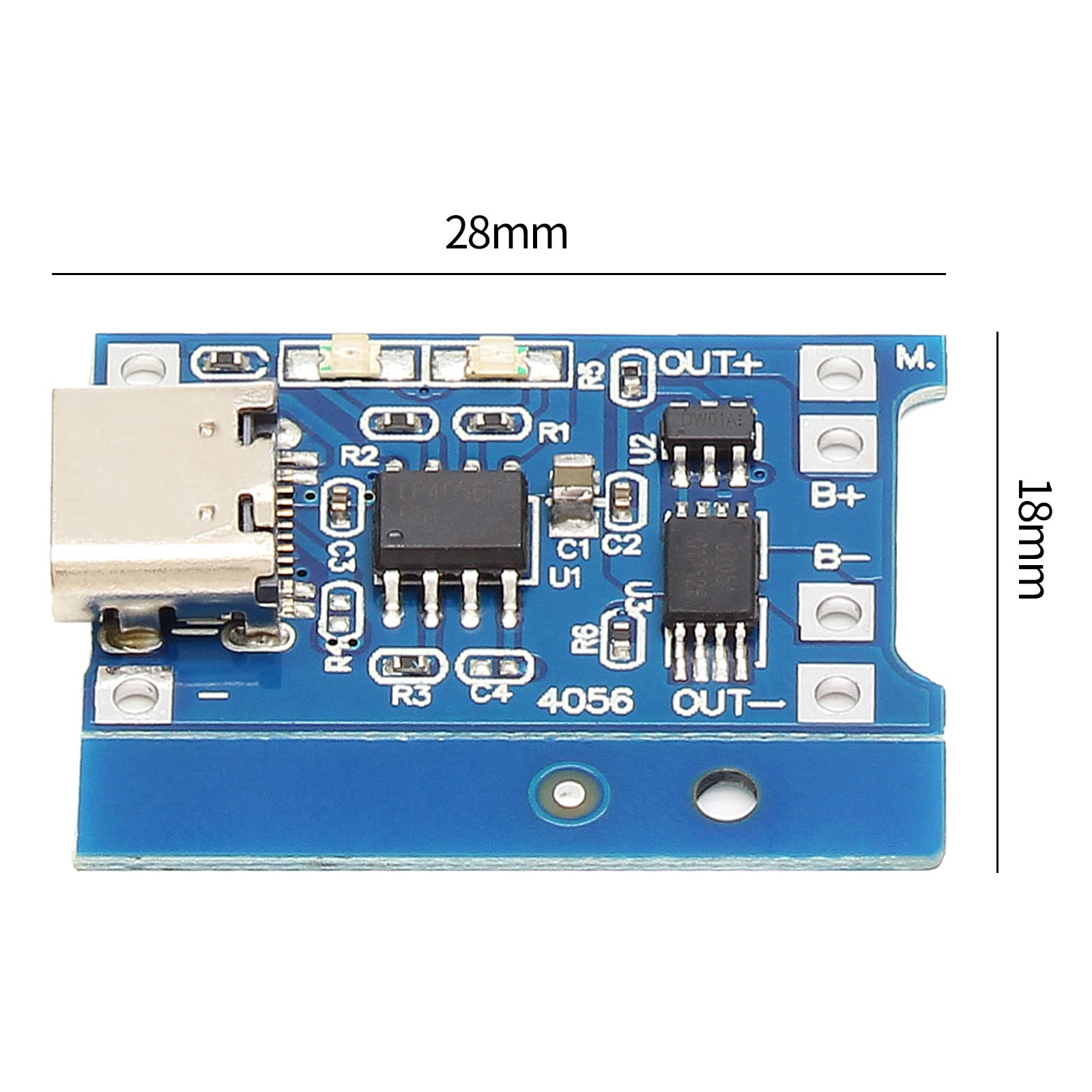 BokWin 15PCS TP4056 Charging Module 5V Micro USB 1A 18650 Lithium Battery Charging Board with Protection