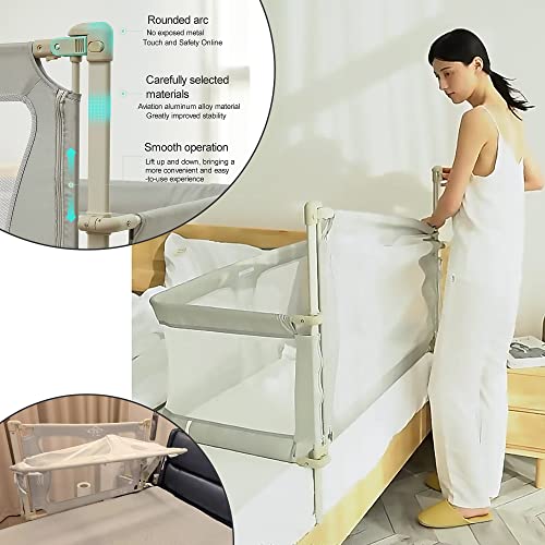 SRDCAIM 3 in 1 Baby Bedside Sleeper, Bed Side Baby Bassinet,Portable Crib,Breathable and Visible mesh Window,Soft Washable Liner Cover and Sturdy Aluminum Alloy,Baby bassinets Bedside Sleeper