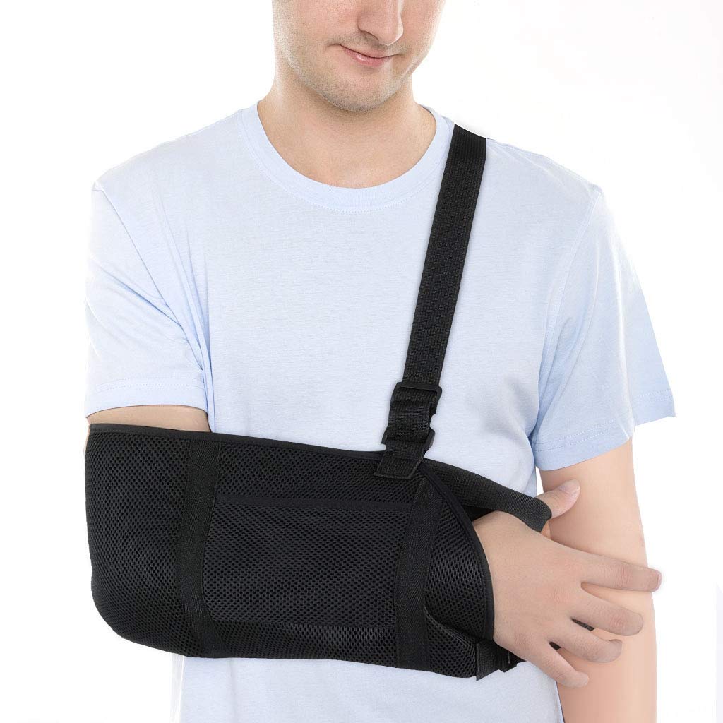 Arm Sling, Arm Support Arm Brace Lightweight Multifunctional with Waist Belt User's Manual for Injury for Left or Right Arm