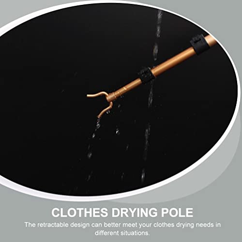 DOITOOL Long Reach Hook 49.1 inch Extended Closet Pole with Utility Hook, Retractable Long Reach Stick Closet Pole Telescoping Long Pole for Clothes, Shutter, Closet, Curtain, Shelf, Ceiling ( Gold )