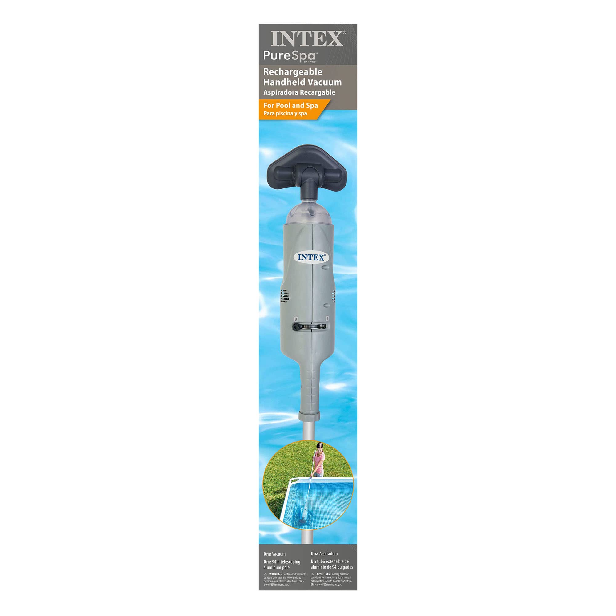 Intex Battery Operated Rechargeable Handheld Above Ground Swimming Pool Vacuum and Wet Set Adhesive Vinyl Tube Repair Patch 6 Pack Kit