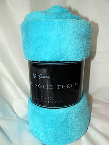GorgeousHomeLinen 1 Super Soft Micro-Fleece Warm Bed Bedding Lightweight Throw Blanket Twin/Full/Queen/King (Small Throw, Aqua)