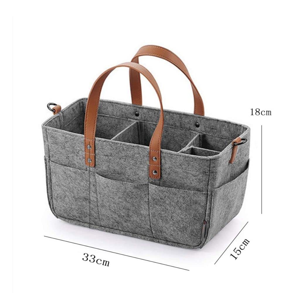 CHDHALTD Infant Diaper Storage Bag, Foldable Nursery Organizer Basket, Large Pocket Nappy Bag for Kids Storage Carrier(Dark Grey)